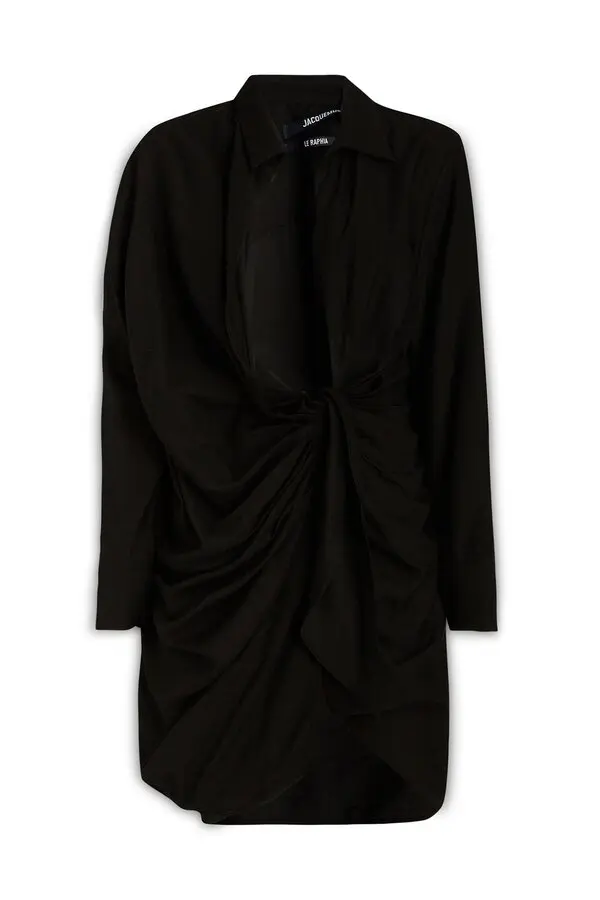 Jacquemus Draped Knot Detail Shirt Dress - Multicolor