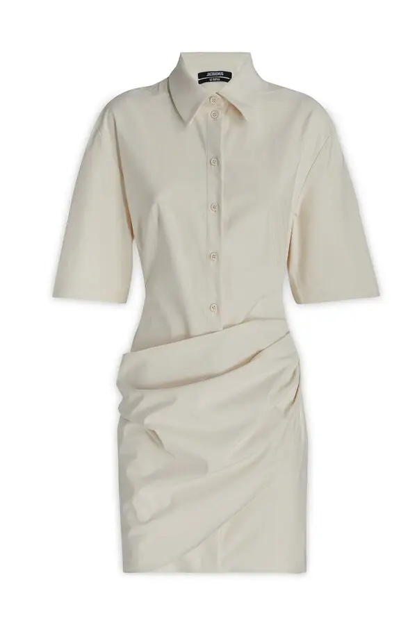 Jacquemus Button-up Shirt Dress With Draped Skirt - Multicolor
