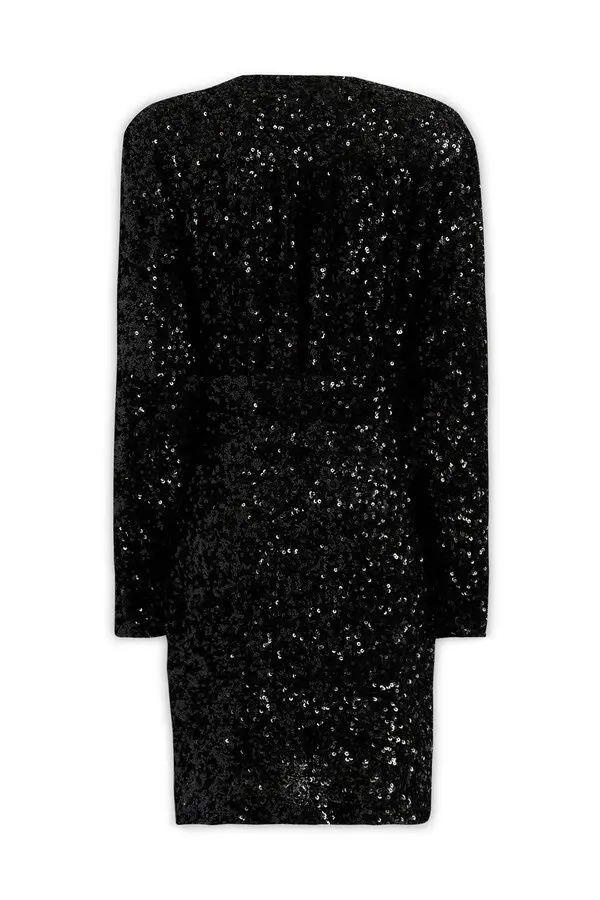 ROTATE BY BIRGER CHRISTENSEN Sequin Embellished V-neck Dress