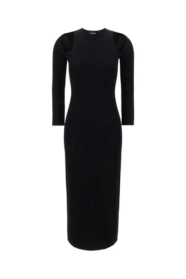 Dsquared2 Long Sleeve Dress With Embellished Logo - Multicolor