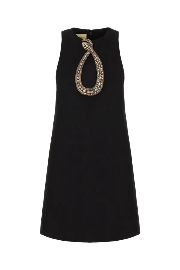 Valentino Garavani Embellished Neckline Sleeveless Dress - Multicolor