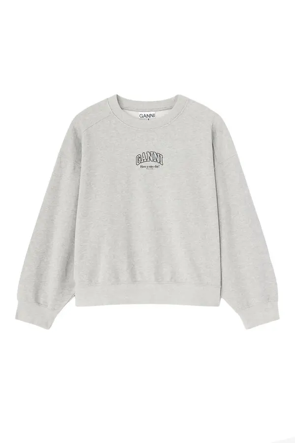 GANNI Have A Nice Day" Logo Sweatshirt - Grey