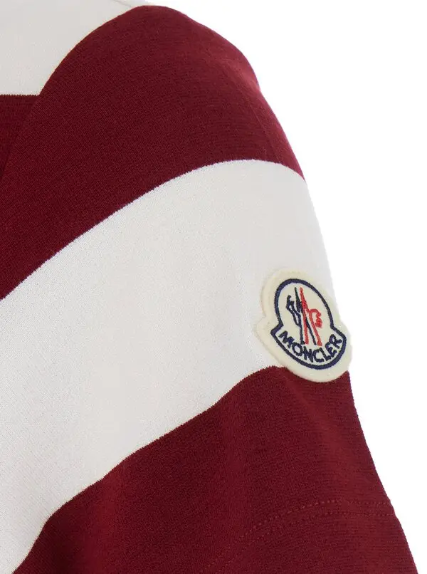 Moncler Viscose Stretch Polo Shirt With Logo Patch