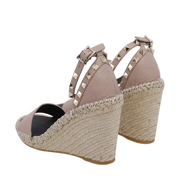 Valentino Garavani Rockstud Double Wedges - Cream