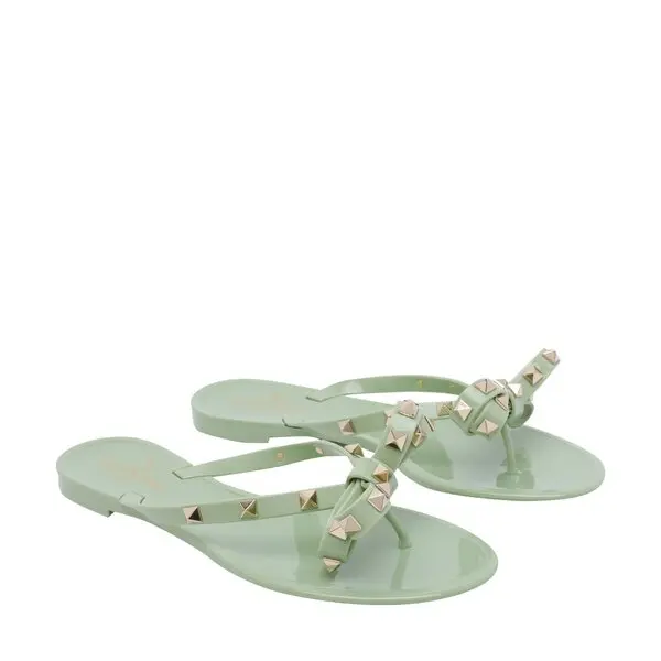 Valentino Garavani Rubber Rockstud Flip Flops - Green