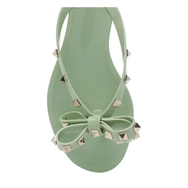 Valentino Garavani Rubber Rockstud Flip Flops - Green