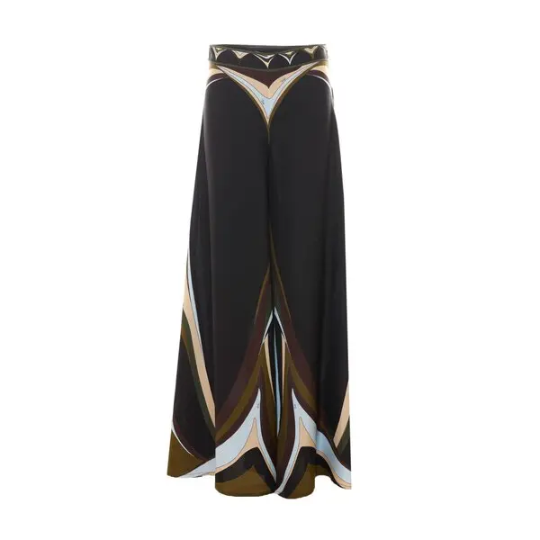 Emilio Pucci Wide Leg Silk Printed Pants - Multicolor