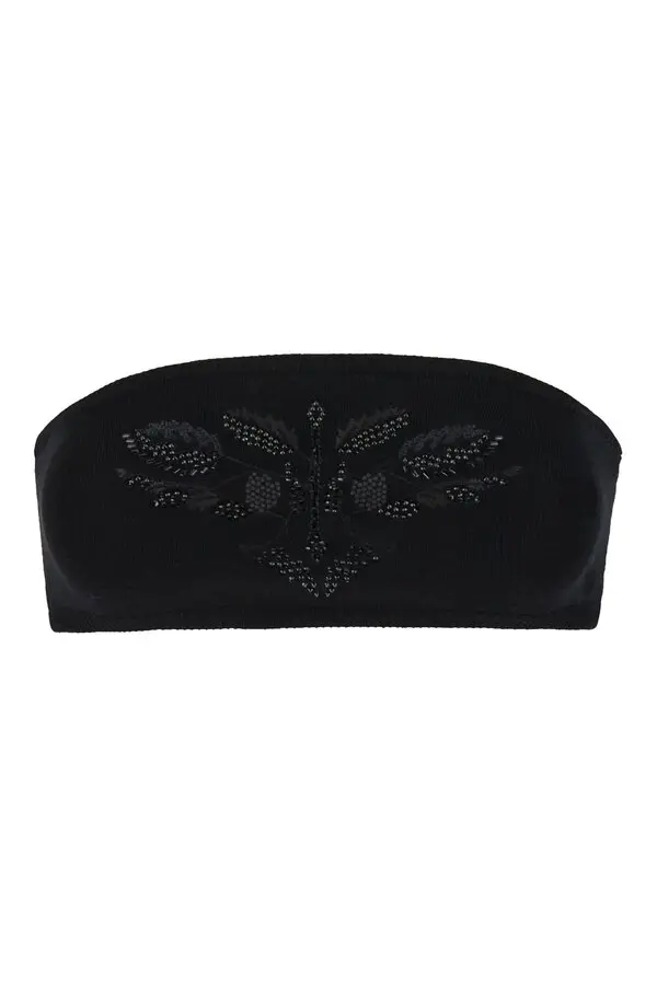 Max Mara Embellished Strapless Top