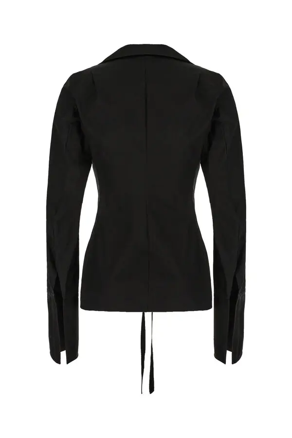ANN DEMEULEMEESTER Black Tie Detailed Shirt