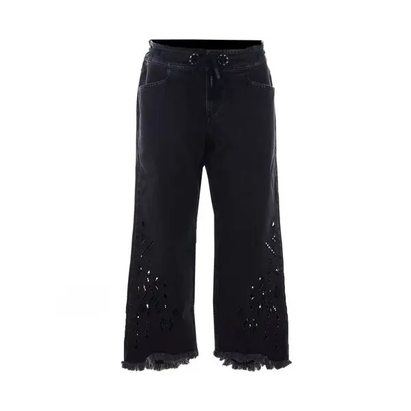 Isabel Marant Étoile Alison Perforated Straight-leg Jeans - Black