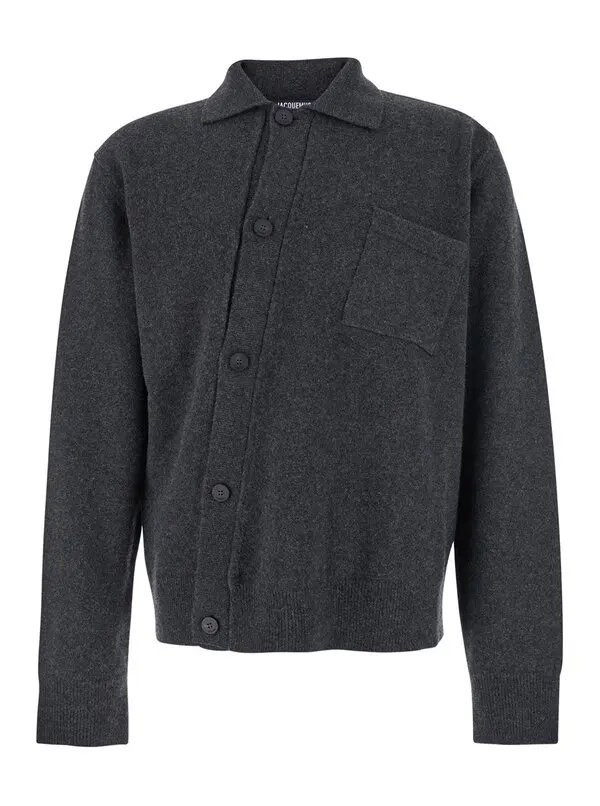 Jacquemus Wool Cardigan With Asymmetrical Design