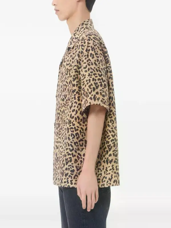 Valentino Garavani Habotai Silk Bowling Shirt With Fauve Eclat Animalier Print - Neutrals
