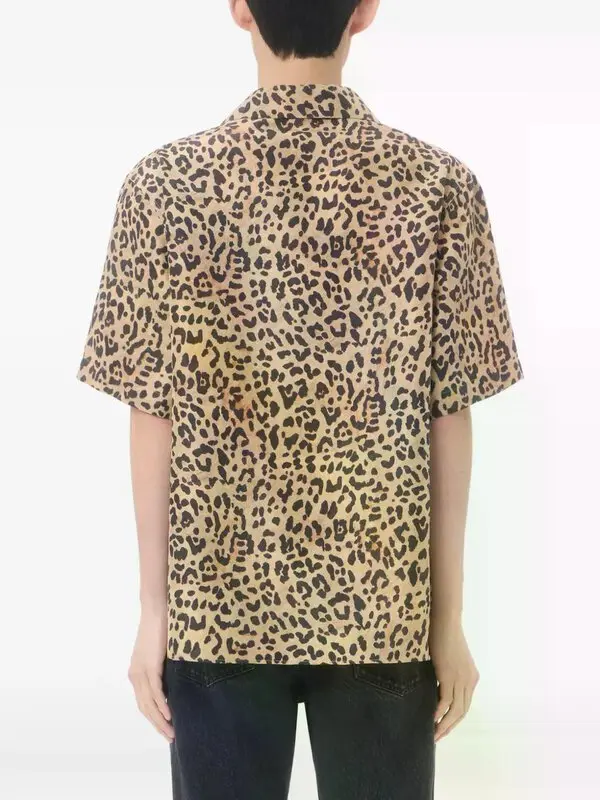Valentino Garavani Habotai Silk Bowling Shirt With Fauve Eclat Animalier Print - Neutrals