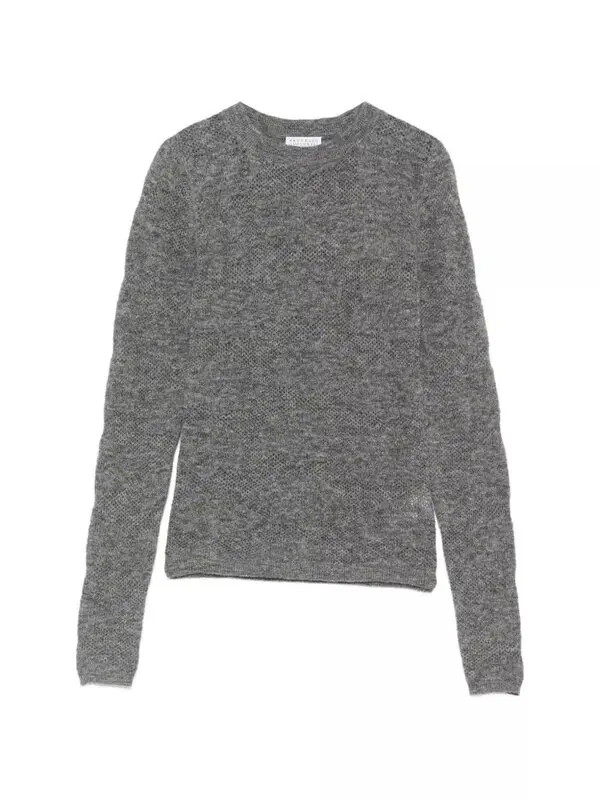 Brunello Cucinelli Open-knit Long-sleeve Sweater