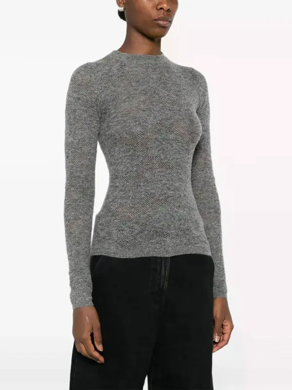 Brunello Cucinelli Open-knit Long-sleeve Sweater