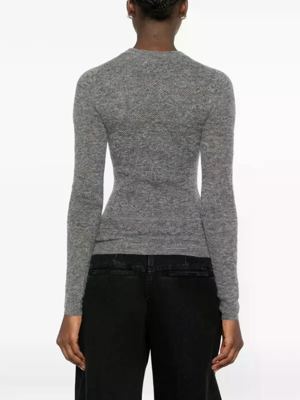 Brunello Cucinelli Open-knit Long-sleeve Sweater