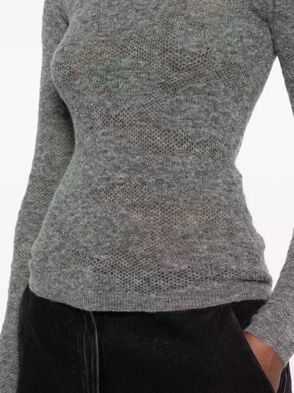 Brunello Cucinelli Open-knit Long-sleeve Sweater