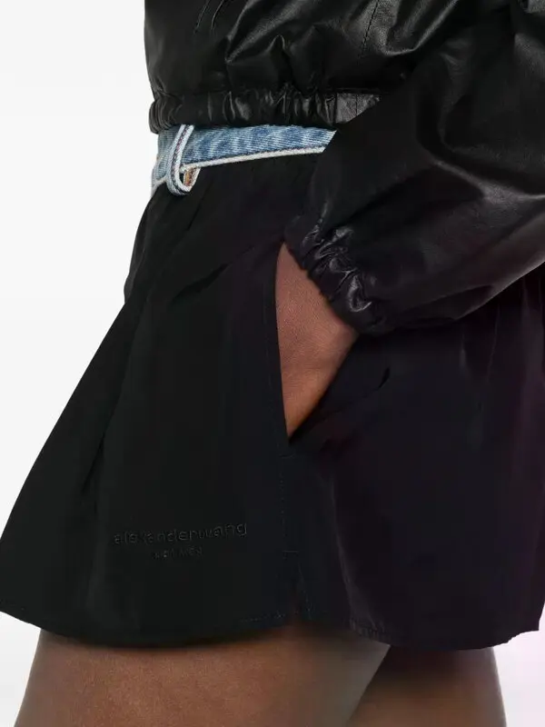 Alexander Wang Pleated Shorts With Denim Waistband