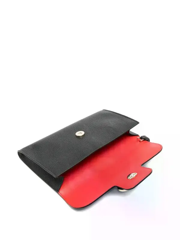 FERRAGAMO Double Gancini Leather Clutch Bag