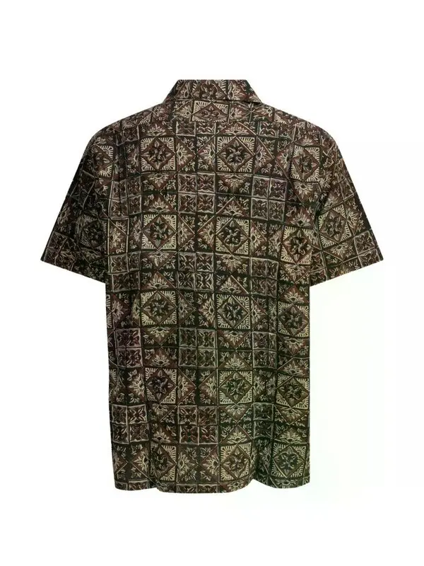 BEAMS Geometric-print Short-sleeve Shirt