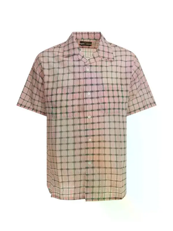BEAMS Check-pattern Short-sleeve Shirt - Pink