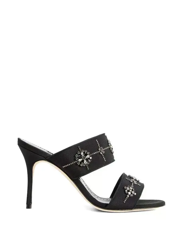 Manolo Blahnik Ralota Crystal-embellished Sandals - Black