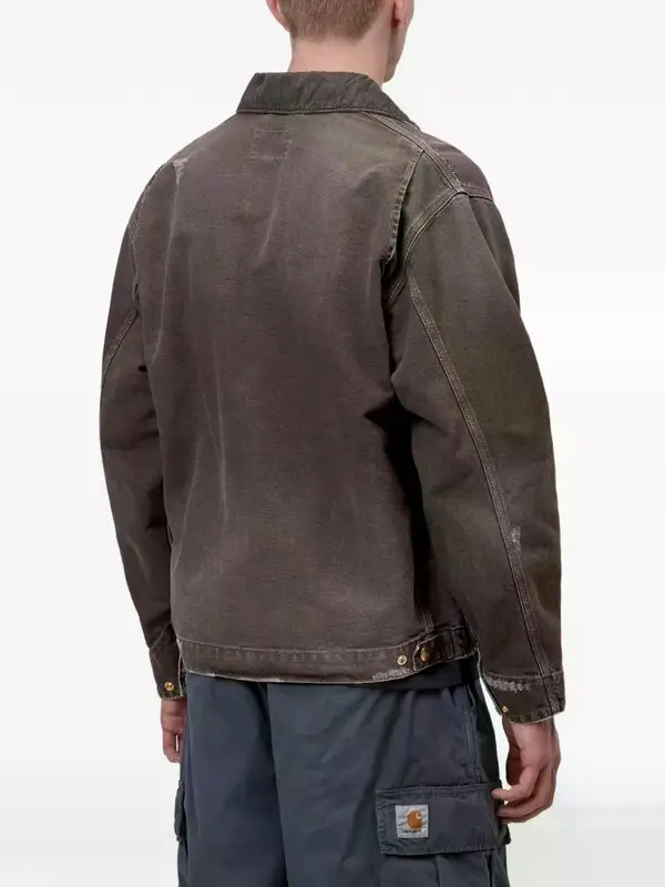 Carhartt Work In Progress Detroit Zip-up Jacket In Tobacco Cotton - Brown