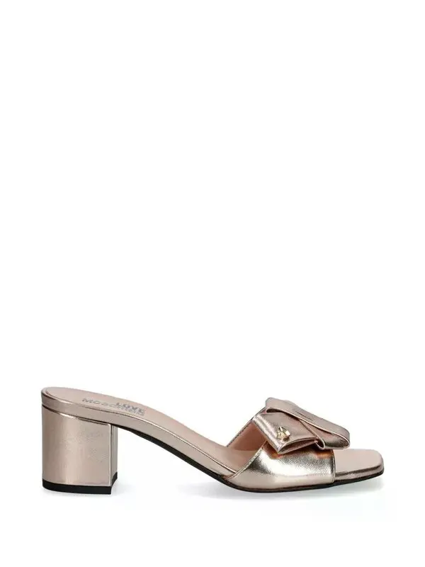 Moschino Metallic Bow Detail Sandals - Pink