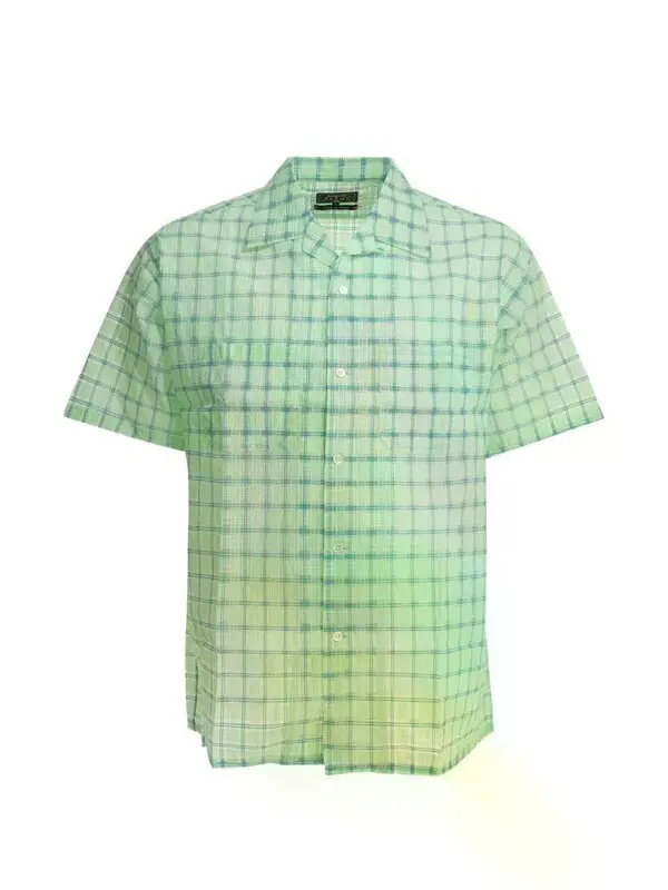 BEAMS Check-print Seersucker Shirt - Green