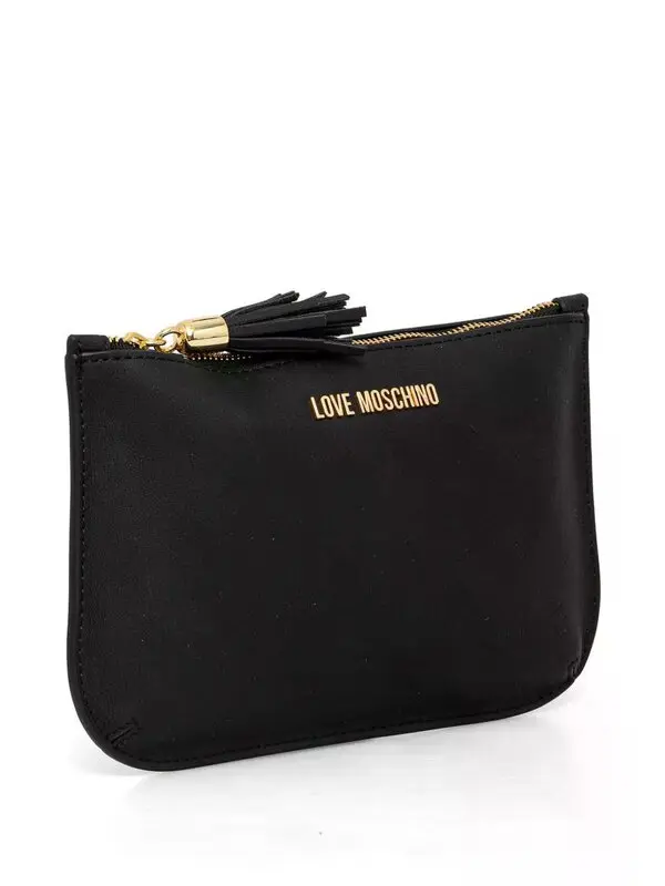 Moschino Grained Leather Clutch - Black