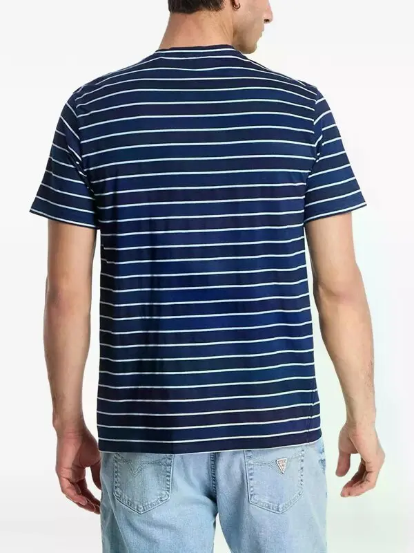 Guess Koszulka W Paski Striped Logo-print T-shirt