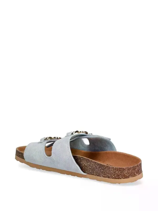 Moschino Suede Sandals With Heart Buckles