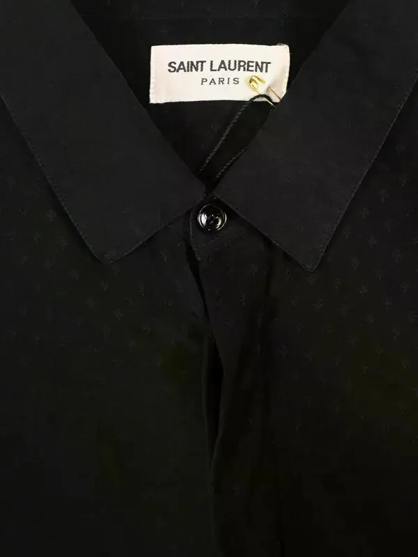 Saint Laurent Textured Cotton Shirt - Black