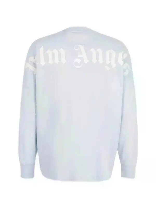 Palm Angels Logo Print Long Sleeve Sweatshirt - Blue