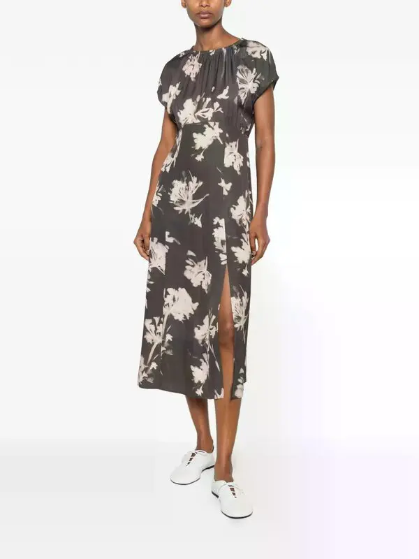 Marc O'polo Floral Print Side-slit Midi Dress