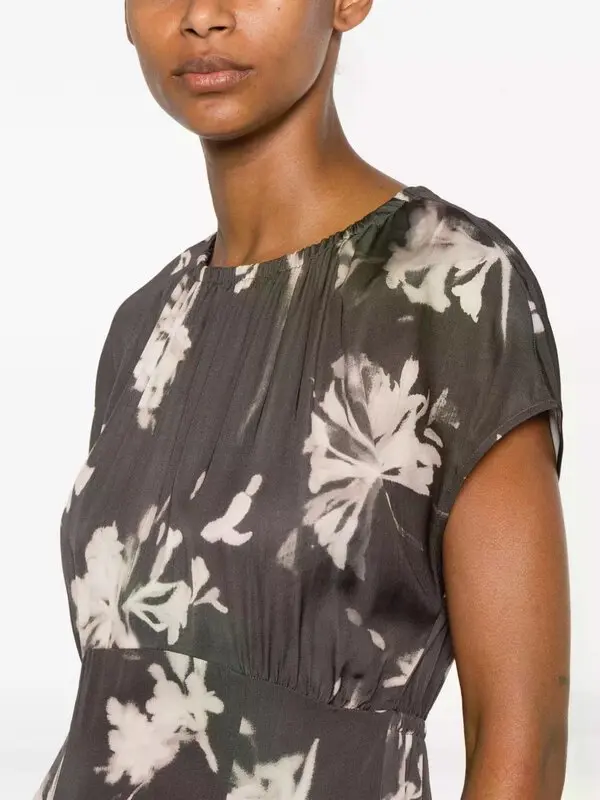 Marc O'polo Floral Print Side-slit Midi Dress