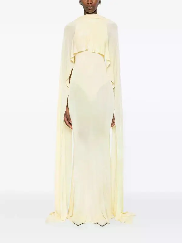 SELF-PORTRAIT Knit Cape Detail Maxi Dress