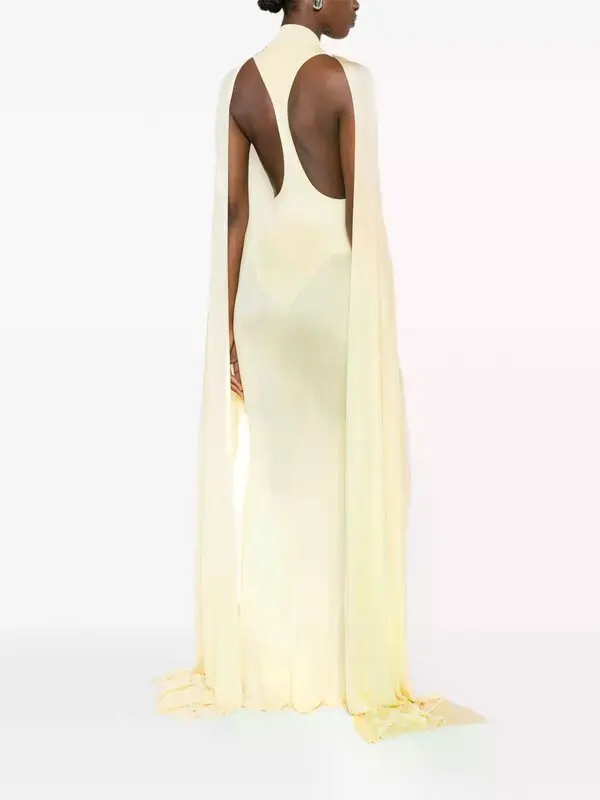 SELF-PORTRAIT Knit Cape Detail Maxi Dress