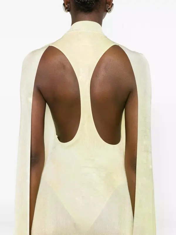SELF-PORTRAIT Knit Cape Detail Maxi Dress