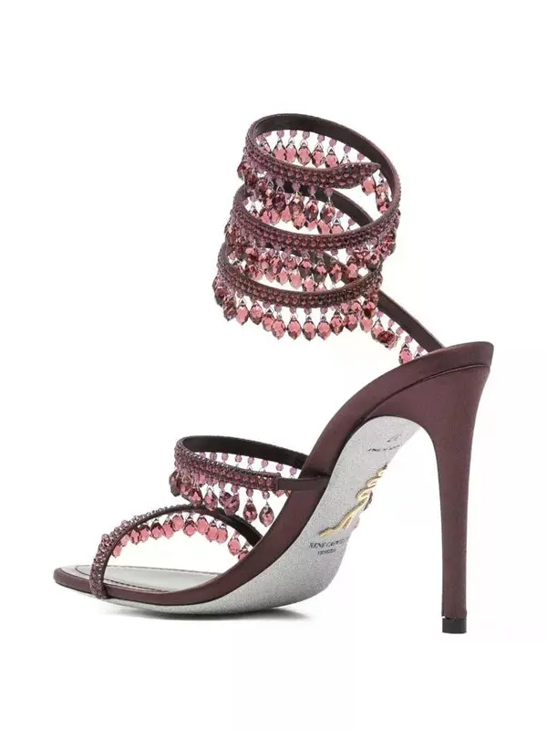 Rene Caovilla Chandelier Crystal-embellished Sandals - Red