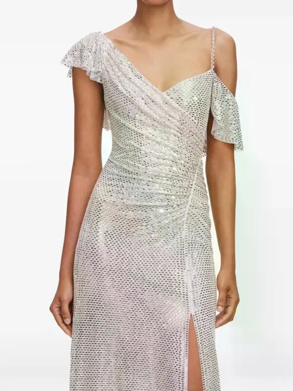 SELF-PORTRAIT Sequin-embellished Maxi Dress - Silver