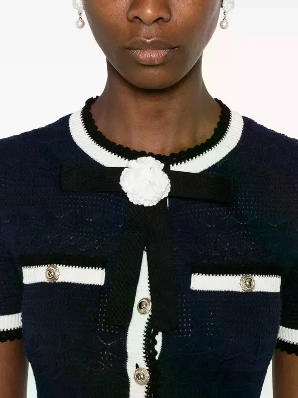 SELF-PORTRAIT Belted Bow-detail Midi Dress