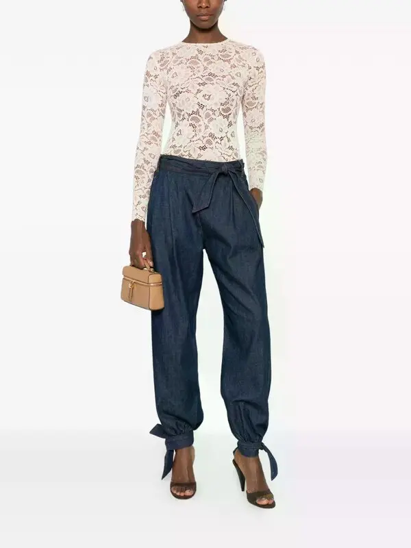 SELF-PORTRAIT Floral Lace Long-sleeve Top
