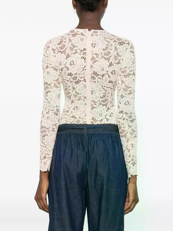 SELF-PORTRAIT Floral Lace Long-sleeve Top