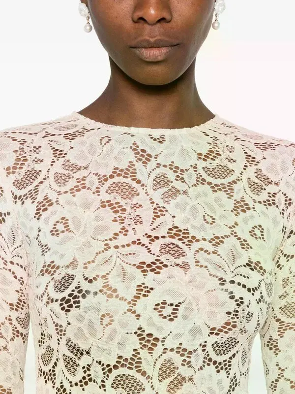 SELF-PORTRAIT Floral Lace Long-sleeve Top