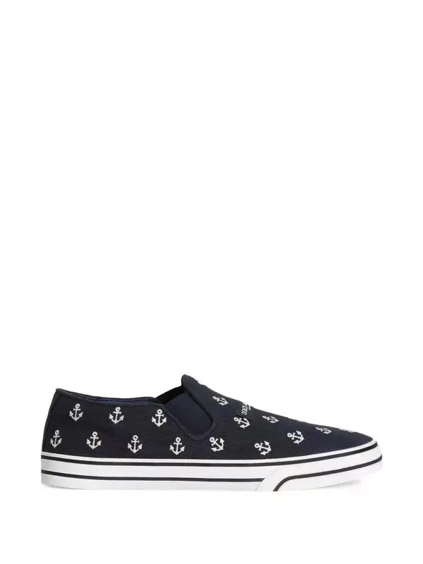 Dolce & Gabbana Dg Sailing Embroidered Sneakers - Blue