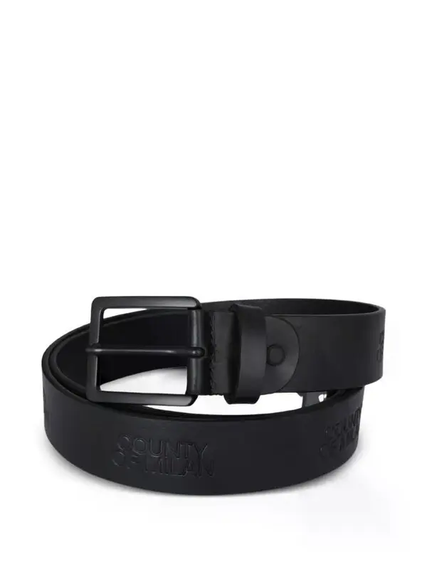 COUNTY OF MILAN Embossed Logo Belt - Black