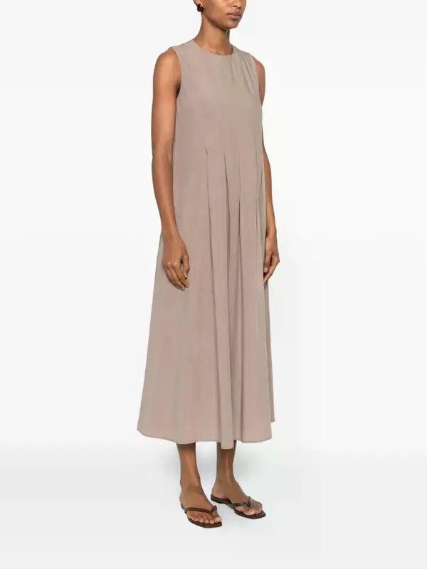 BOMBOOGIE Pleated Sleeveless Midi Dress