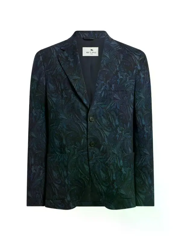 Etro Paisley-motif Single-breasted Blazer - Blue