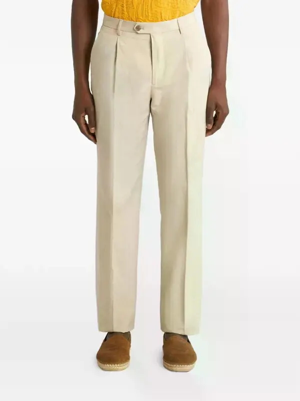 Etro Pleated Silk-blend Trousers
